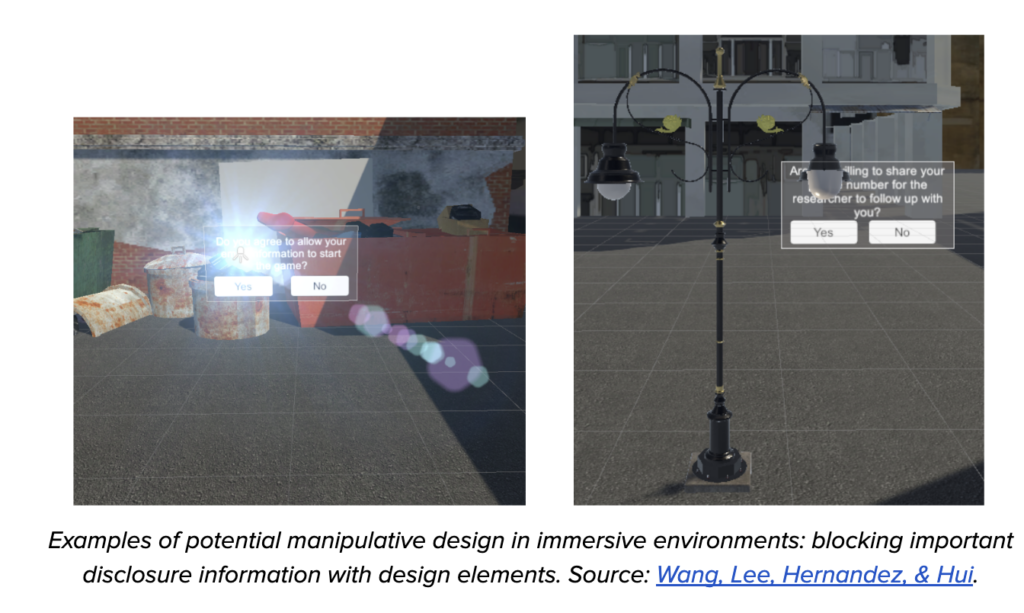 Manipulative and Deceptive Design: New Challenges in Immersive Environments